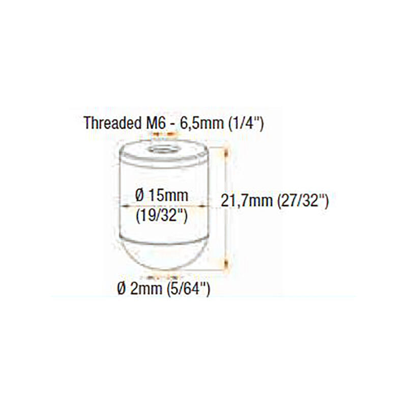Top fixing (threaded) for 1.5mm cable | Mustang Standoffs